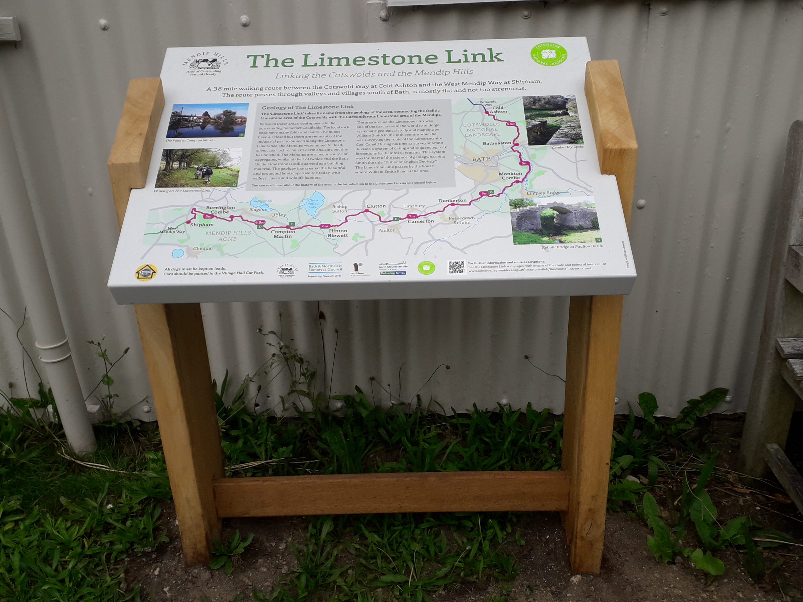Limestone Link board - Cotswolds National Landscape